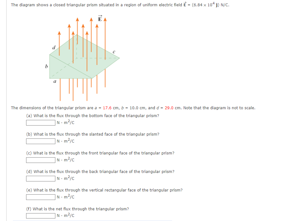 Solved The diagram shows a closed triangular prism situated | Chegg.com