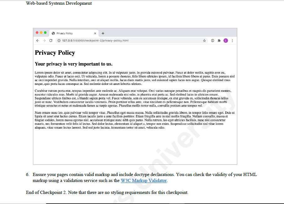 Solved Checkpoint 2 This checkpoint will involve creating | Chegg.com