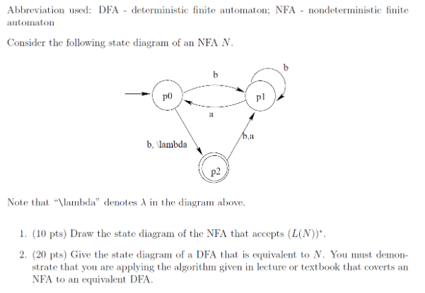 Solved Abbreviation used: DFA deterministie finite | Chegg.com