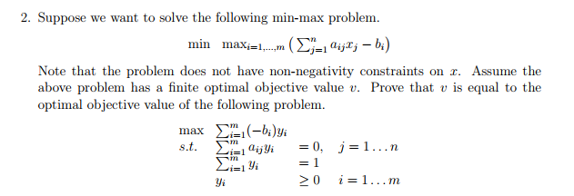 2. Suppose we want to solve the following min-max | Chegg.com