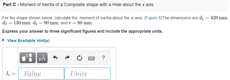 Solved 'p r Ep *р + d d2 Part C - Moment of Inertia of a | Chegg.com