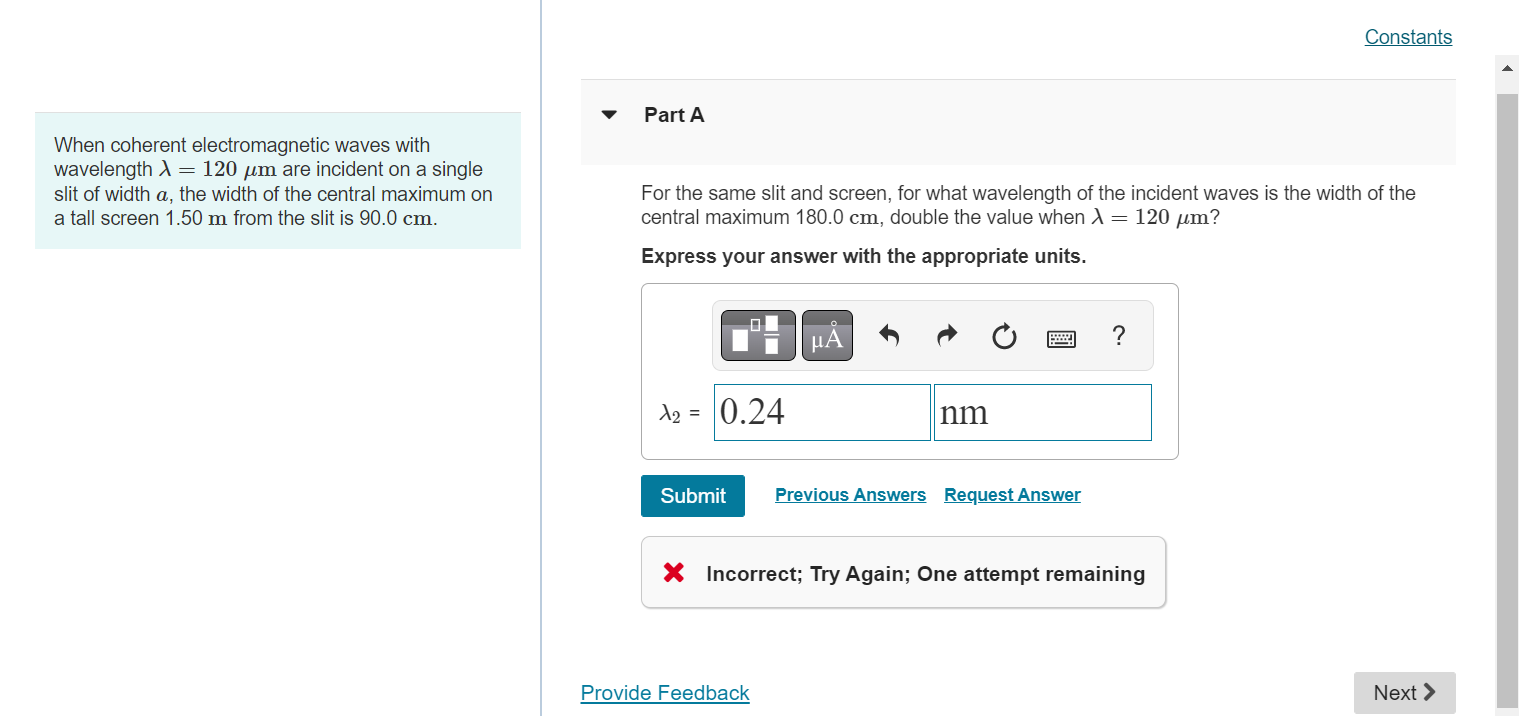 Solved When coherent electromagnetic waves with wavelength A | Chegg.com