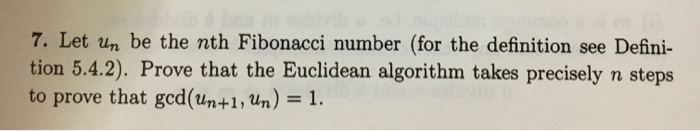 Solved Let u_n be the nth Fibonacci number (for the | Chegg.com