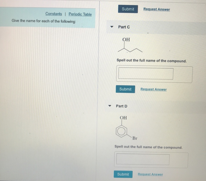 Solved Constants I Periodic Table Part A Give the name for | Chegg.com