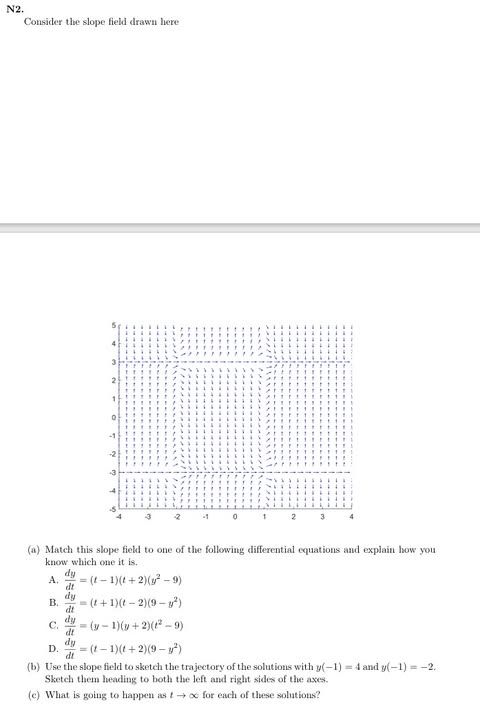 Solved N2.Consider the slope field drawn here(a) ﻿Match this | Chegg.com
