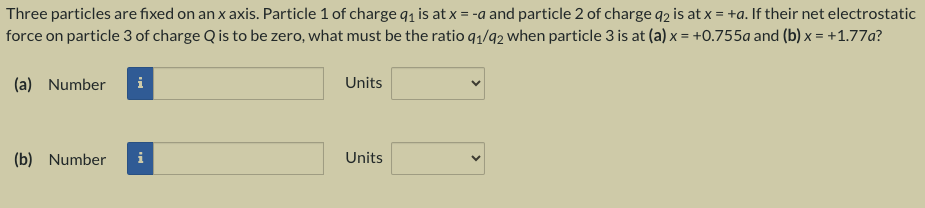Solved Three particles are fixed on an x axis. Particle 1 of | Chegg.com
