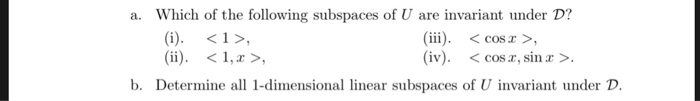 Solved 27 In the vector space of differentiable functions | Chegg.com