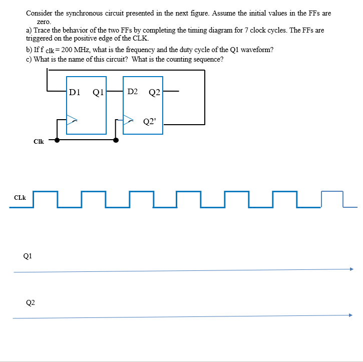 Solved Consider the synchronous circuit presented in the | Chegg.com
