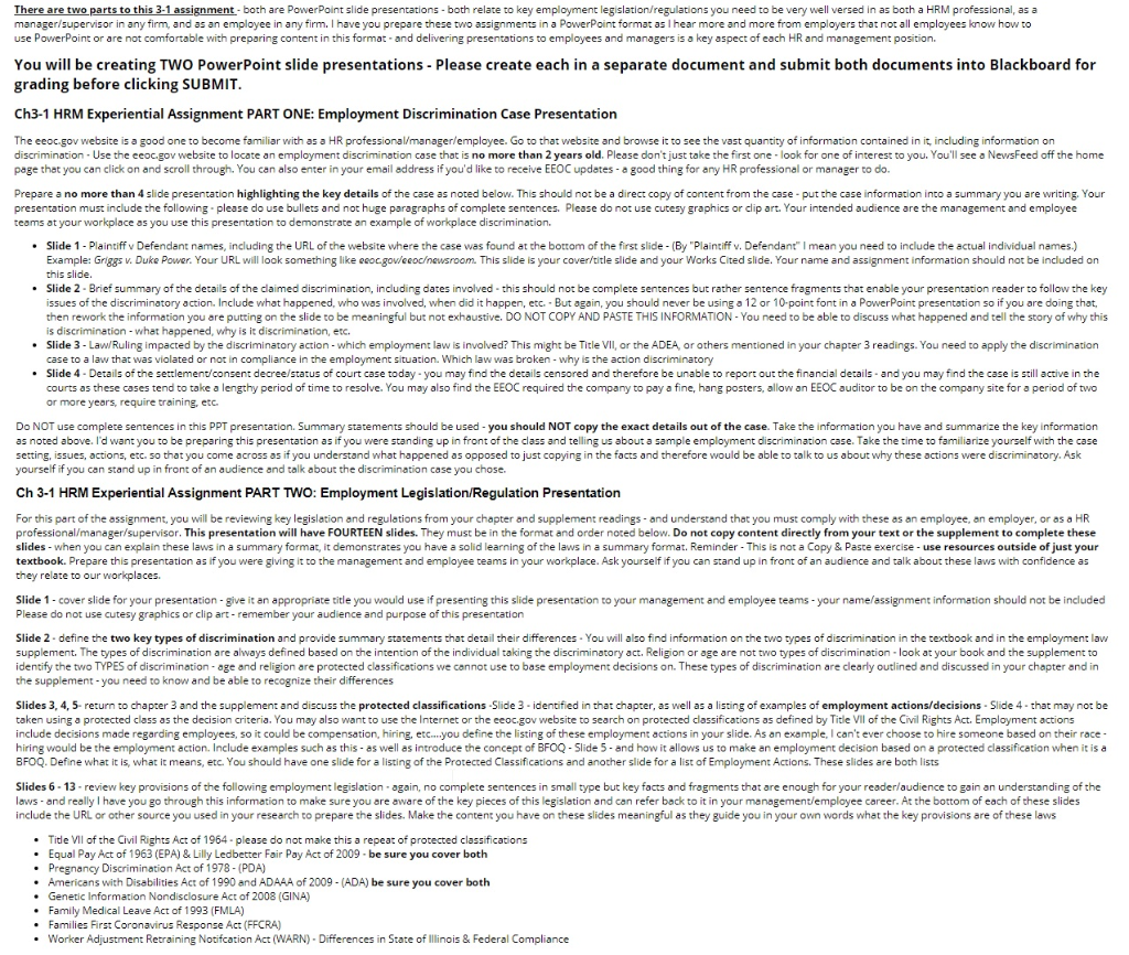 There are two parts to this 3-1 assignment - both are | Chegg.com