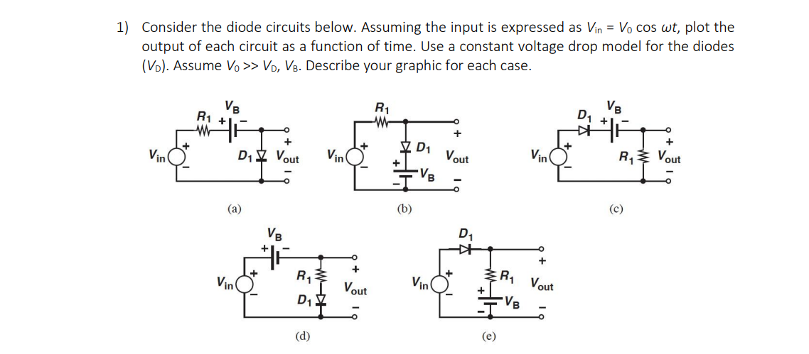 Solved Consider the diode circuits below. Assuming | Chegg.com