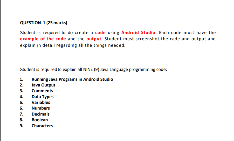 Solved QUESTION 1 (25 marks) Student is required to do | Chegg.com