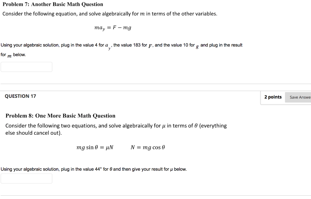 Solved Problem 7: Another Basic Math Question Consider the | Chegg.com