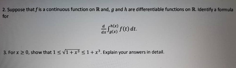 Solved 2. Suppose that f is a continuous function on R and, | Chegg.com