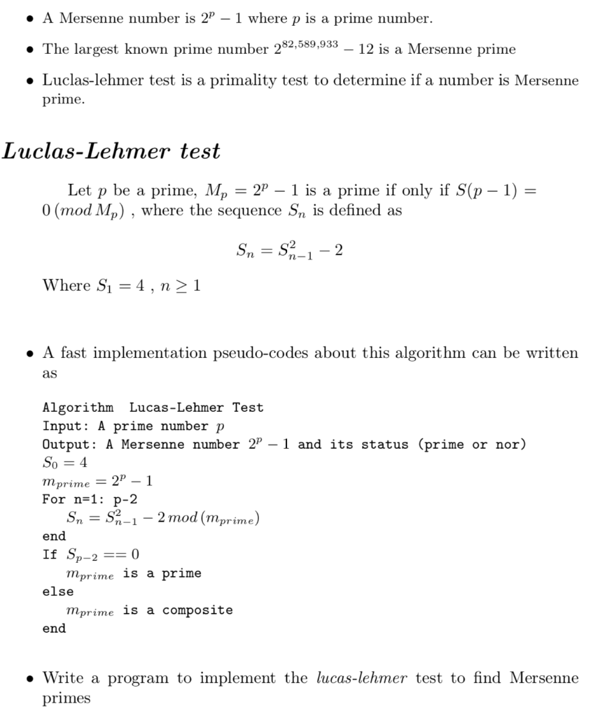 » A Mersenne number is 2" - 1 where p is a prime | Chegg.com