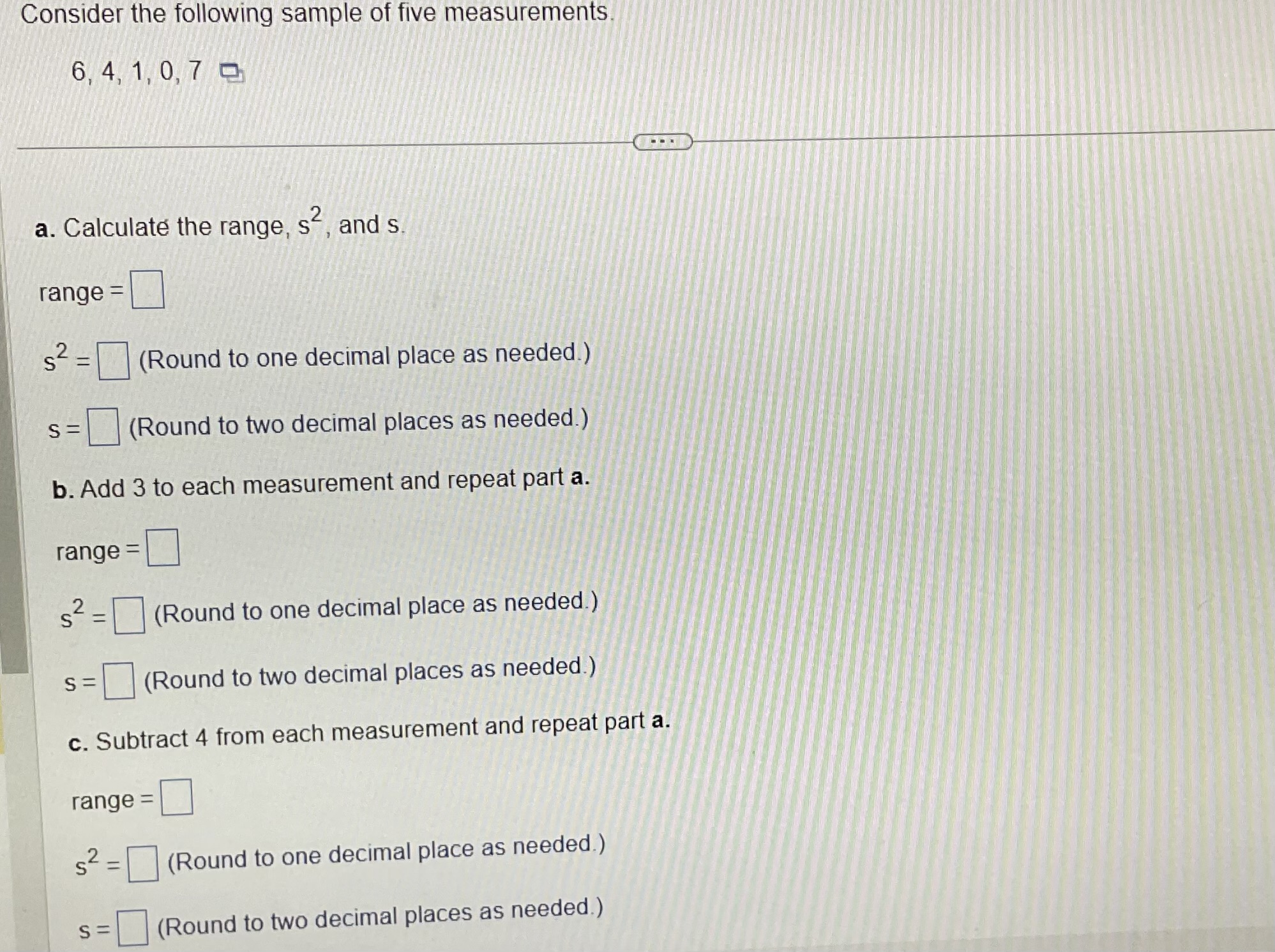 Solved range =s2= (Round s= (Round b. Add 3 to eac range = | Chegg.com