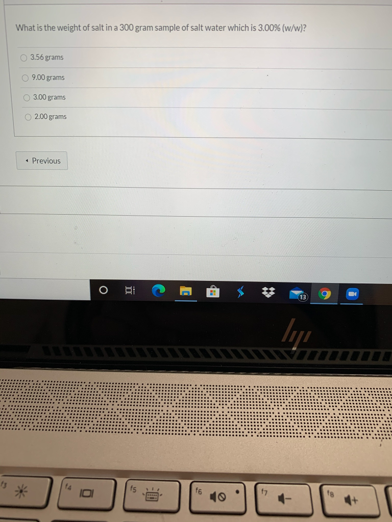 Solved What is the weight of salt in a 300 gram sample of | Chegg.com