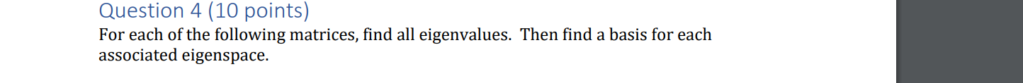 Solved Question 4 (10 points) For each of the following | Chegg.com