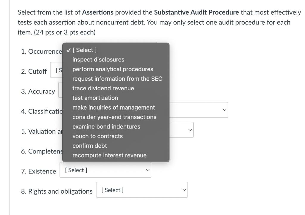 Select from the list of Assertions provided the | Chegg.com