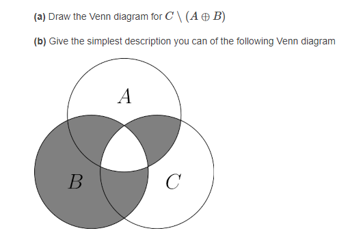 Solved (a) Draw the Venn diagram for C\( AB) (b) Give the | Chegg.com