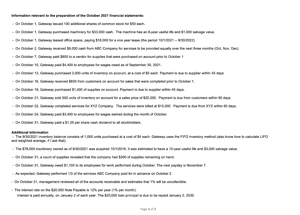 Solved For this project you are completing the accounting | Chegg.com