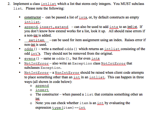 Solved 2 Implement A Class Intlist Which A List That Stores