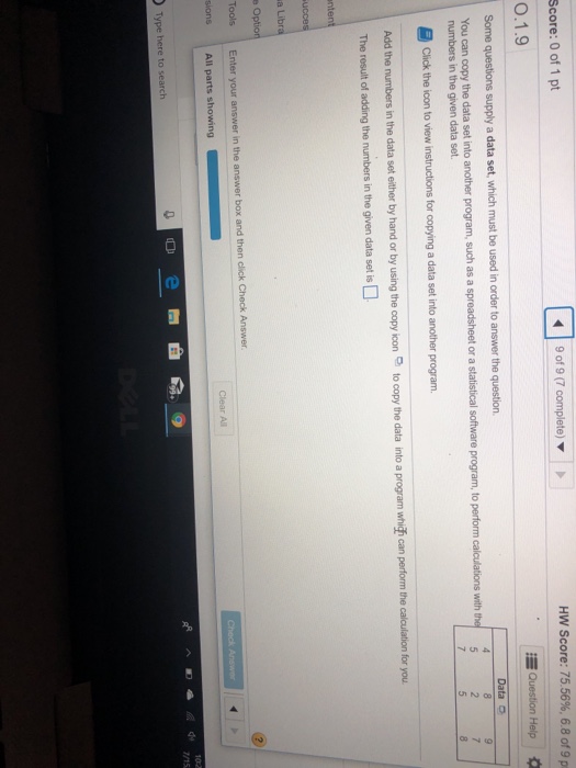 Solved Score: 0 of 1 pt HW Score: 75.56%, 6.8 of 9 p Some | Chegg.com