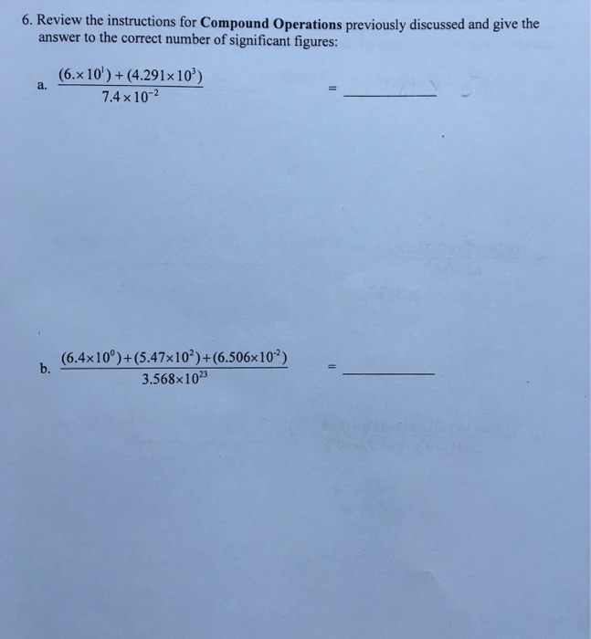 Solved Review the instructions for Compound Operations | Chegg.com