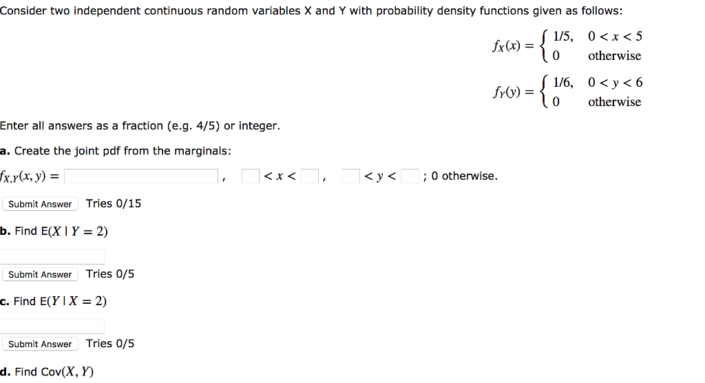 Solved Consider two independent continuous random variables | Chegg.com