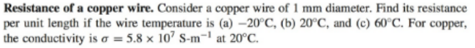 Solved Resistance of a copper wire. Consider a copper wire | Chegg.com