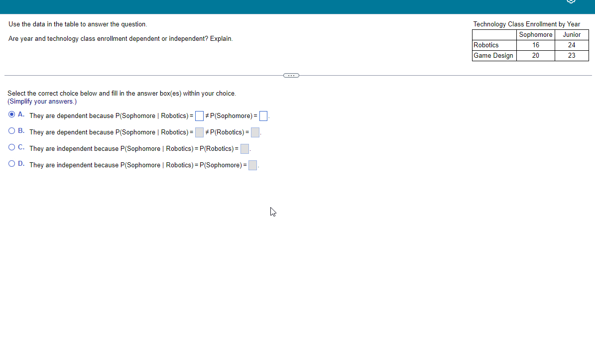 Solved Use the data in the table to answer the question. | Chegg.com