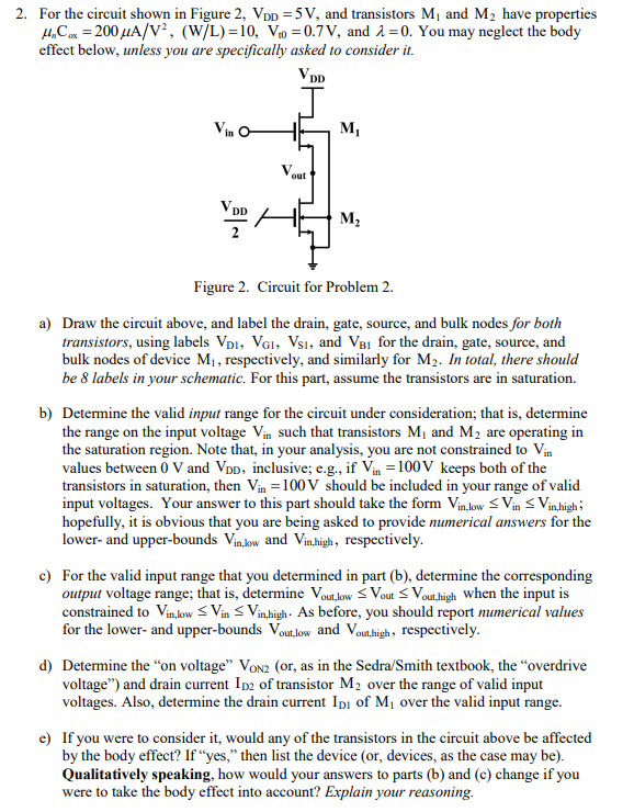 2. For the circuit shown in Figure 2, Vpp = 5V, and | Chegg.com