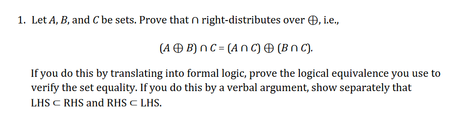 Solved 1. Let A,B, and C be sets. Prove that ∩ | Chegg.com