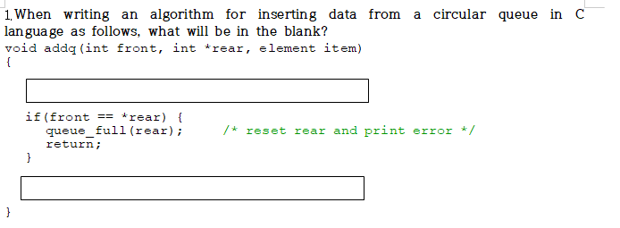 Solved 1 When Writing An Algorithm For Inserting Data From