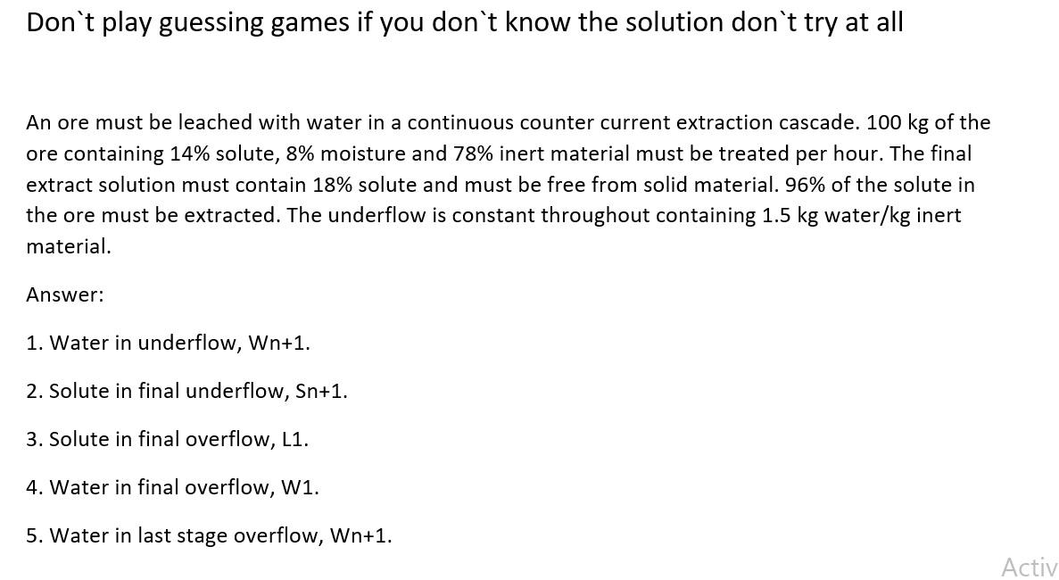 Solved Don't play guessing games if you don't know the | Chegg.com