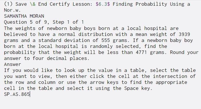 Solved (1) Save \& End Certify Lesson: $6.3$ Finding | Chegg.com