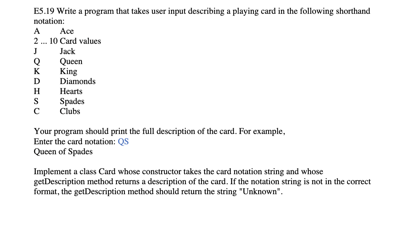 Solved E5.19 Write a program that takes user input | Chegg.com