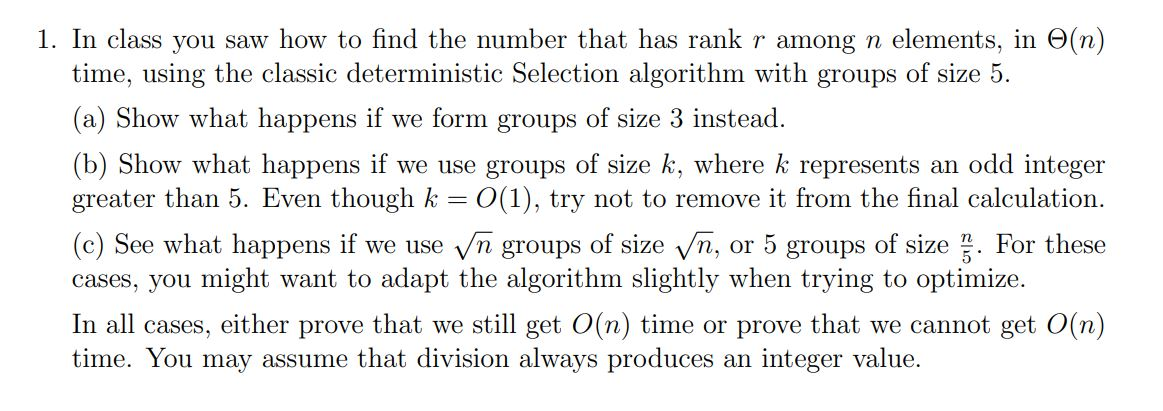 1. In class you saw how to find the number that has | Chegg.com