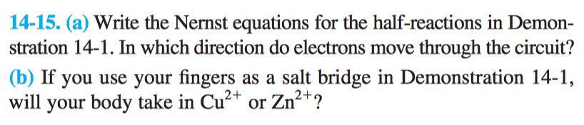 Solved ATARRERERER The Human Salt Bridge DEMONSTRATION 14-1 | Chegg.com