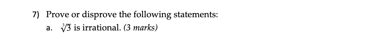 Solved 7) Prove or disprove the following statements: a. 33 | Chegg.com