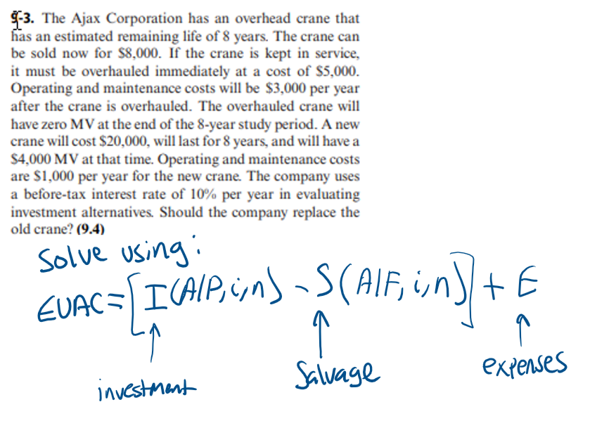 please show all work using the EUAC equation | Chegg.com