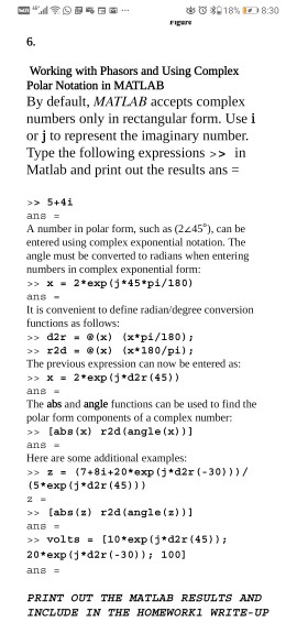 Solved *18% 8:30 Working with Phasors and Using Complex | Chegg.com