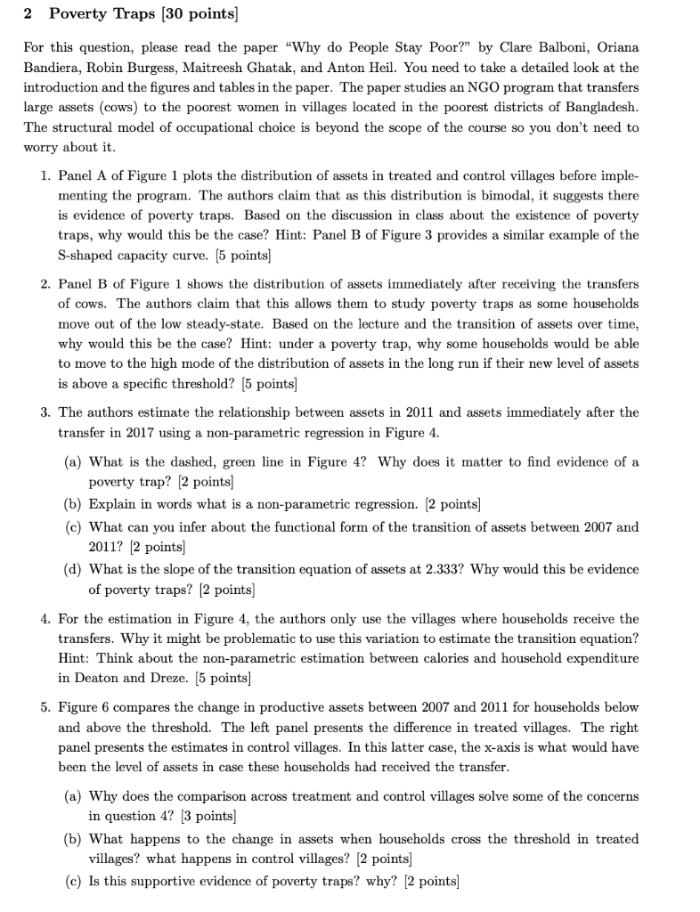 2 Poverty Traps [ 30 points] For this question, | Chegg.com