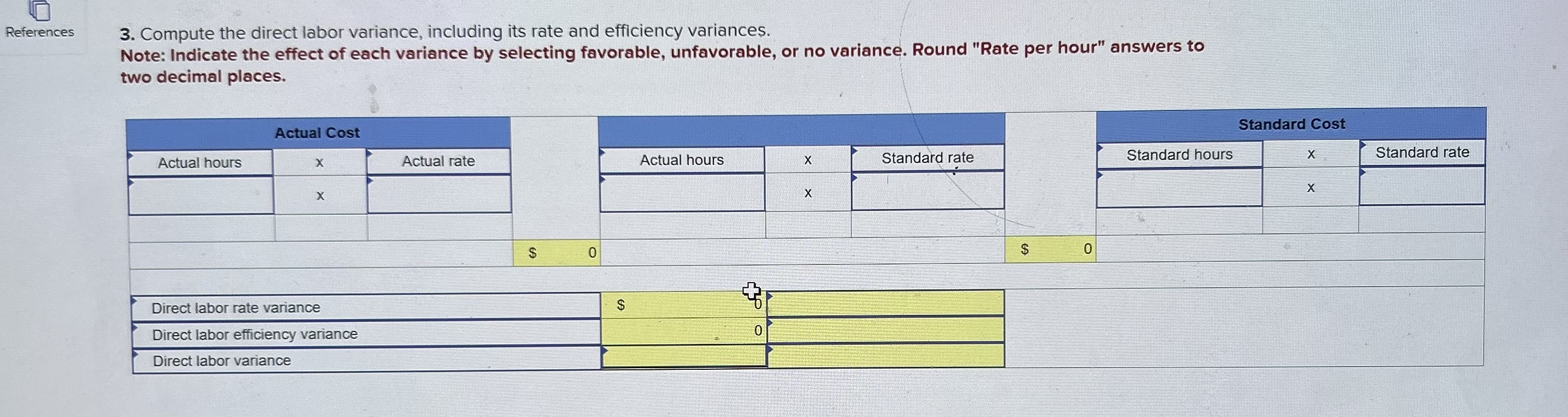 Solved Compute the direct labor variance, including its rate | Chegg.com