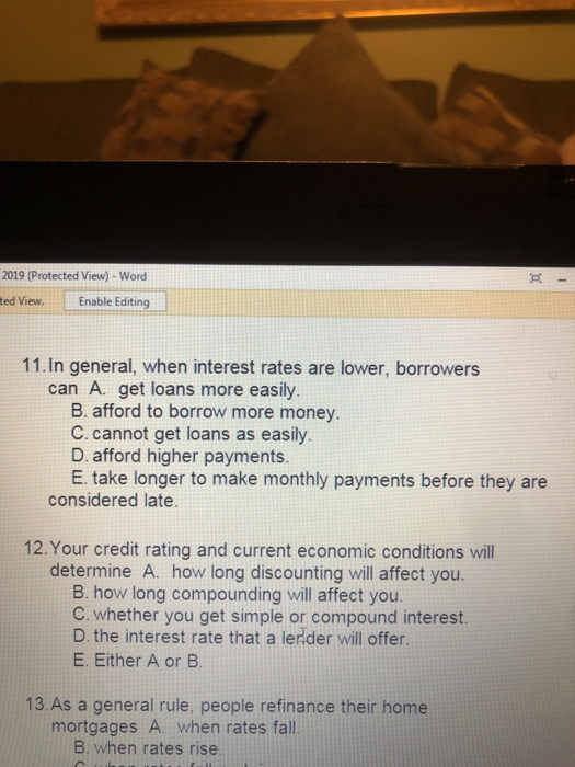 Solved 2019 (Protected View) - Word ted View. Enable Editing | Chegg.com