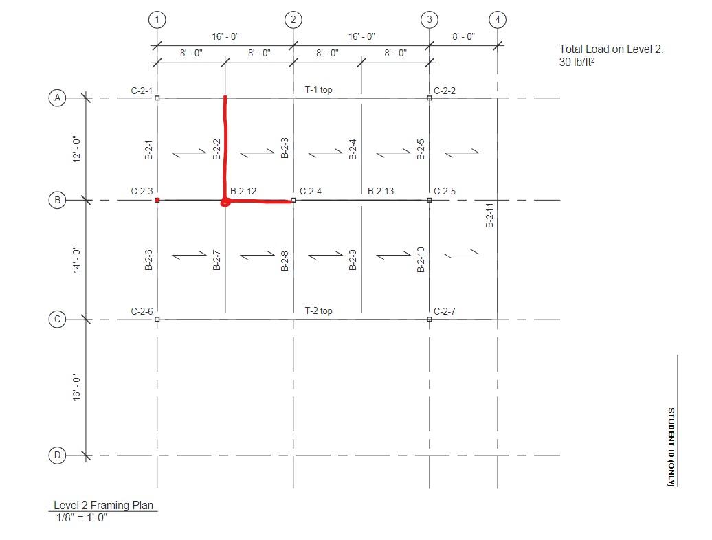 Solved For column C 2-3: Identify all loads on the column | Chegg.com