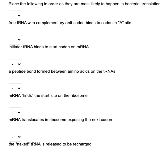 Solved Place the following in order as they are most likely | Chegg.com