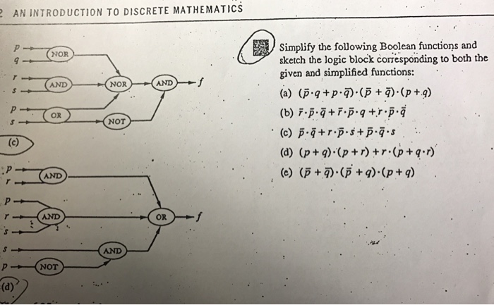 Solved AN INTRODUCTION TO DiscRETE MATHEMATICS 2 NOR AND AND | Chegg.com