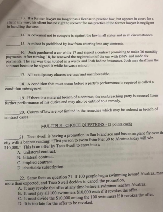 Solved 1. Quantum meruit means "as much as one deserves." 2. | Chegg.com
