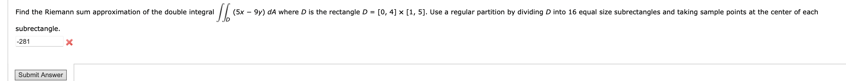 Solved subrectangle. x | Chegg.com
