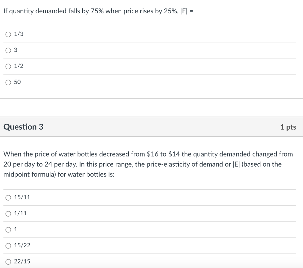 Solved If quantity demanded falls by 75% when price rises by | Chegg.com